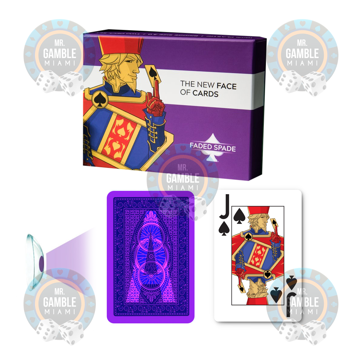 INFRARED MARKED CARDS FADED SPADE 3.0 BRIDGE JUMBO – MC USA