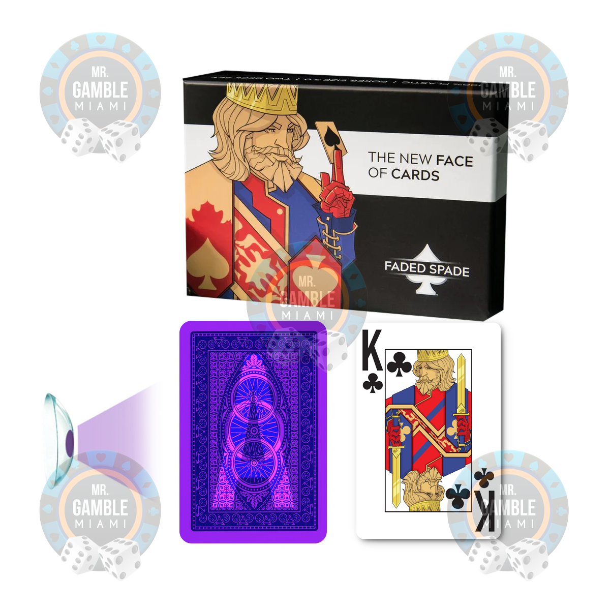 Infrared marked cards FADED SPADE 3.0 POKER JUMBO | Poker Cheating Dev ...